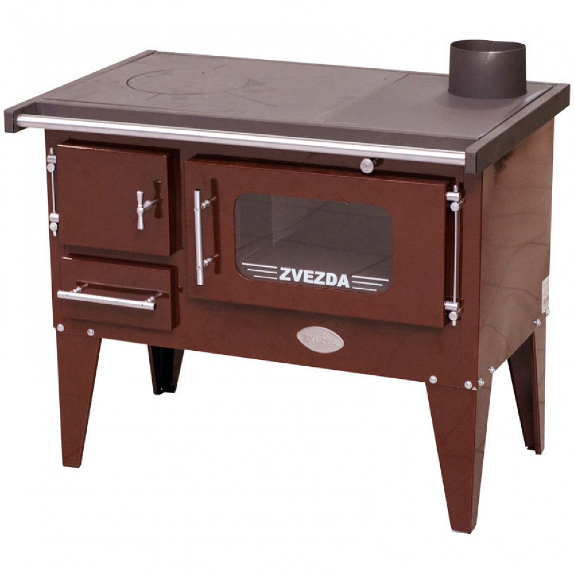 ᐉ Wood cooker stove Zvezda Narodna E Brown, 6.1kW – Top Prices | BalkanEnergy.NET